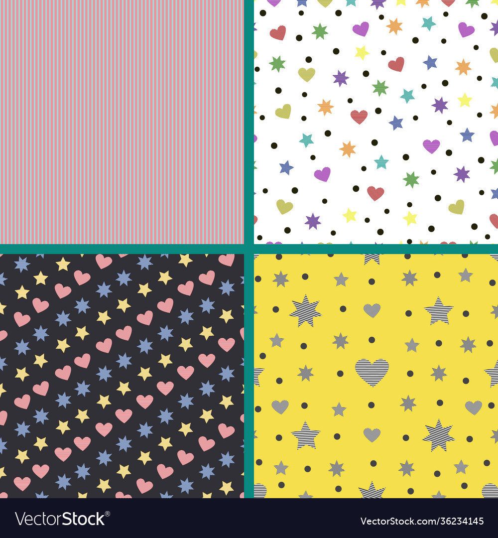 Set seamless patterns Royalty Free Vector Image
