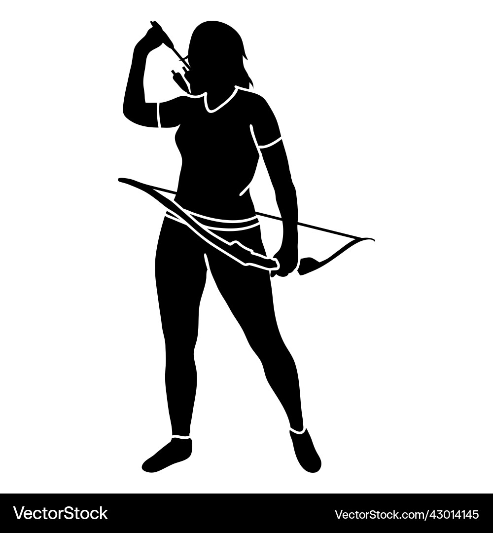 Woman archer cut out Royalty Free Vector Image