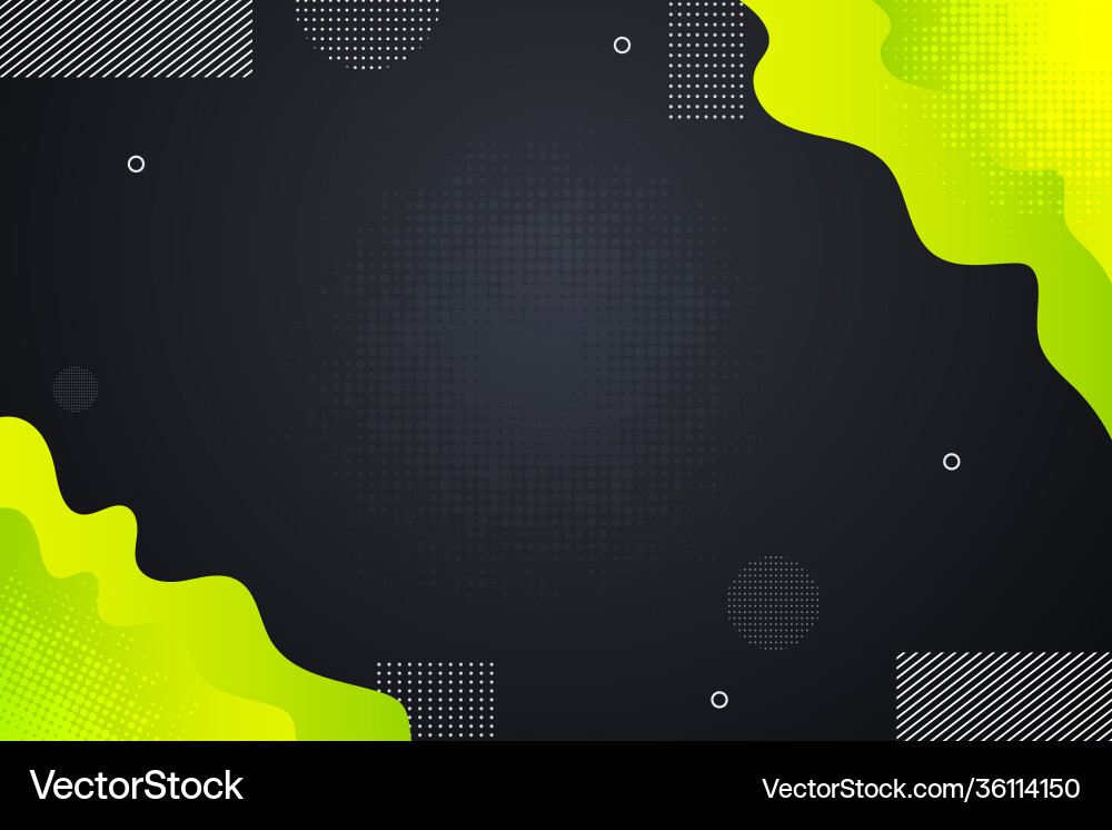 Black and green abstract design background Vector Image