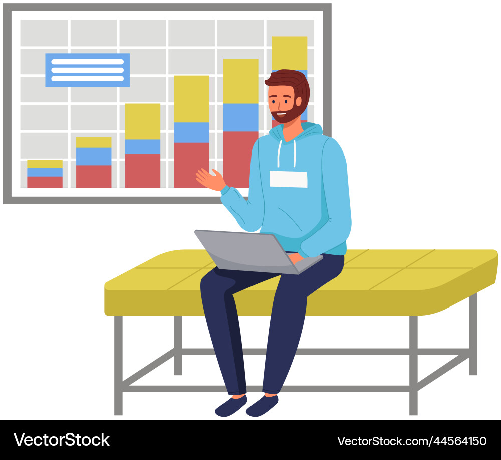 Business employees on their workspace co-worker Vector Image