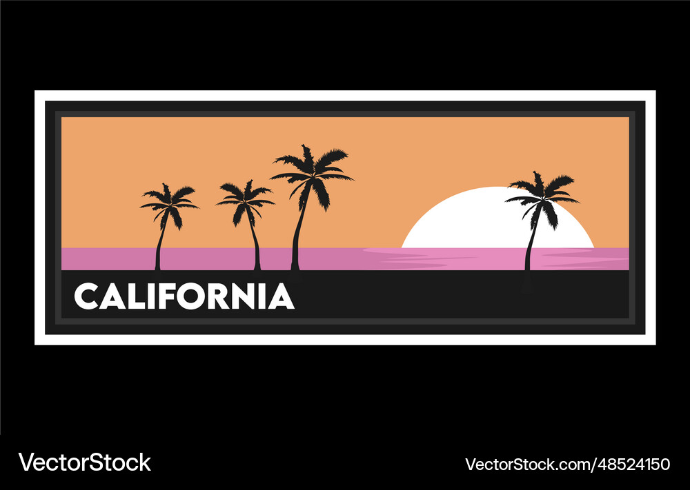 California state with beautiful view Royalty Free Vector