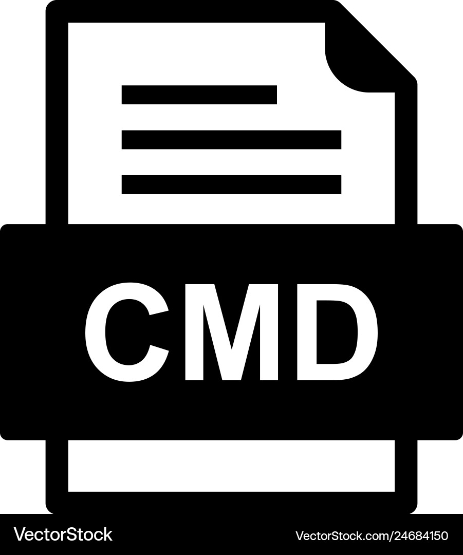Cmd file document icon Royalty Free Vector Image