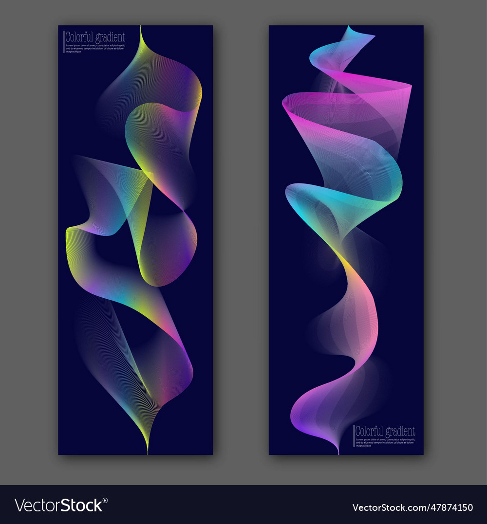 Colorful gradient waves a set of templates for Vector Image