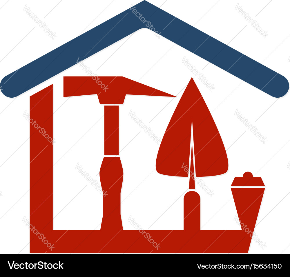 Construction of the house with a tool Royalty Free Vector