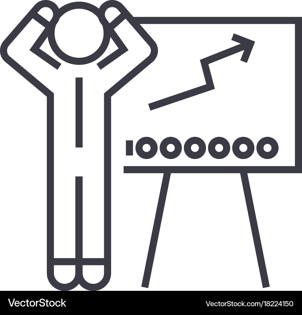 Forex trading linear icon sign symbol Royalty Free Vector