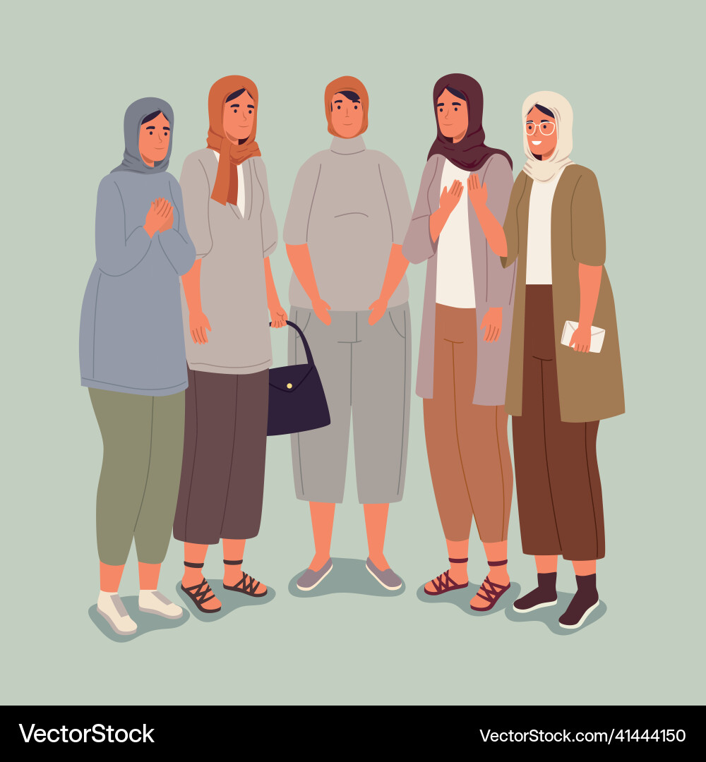 Group muslim women Royalty Free Vector Image - VectorStock