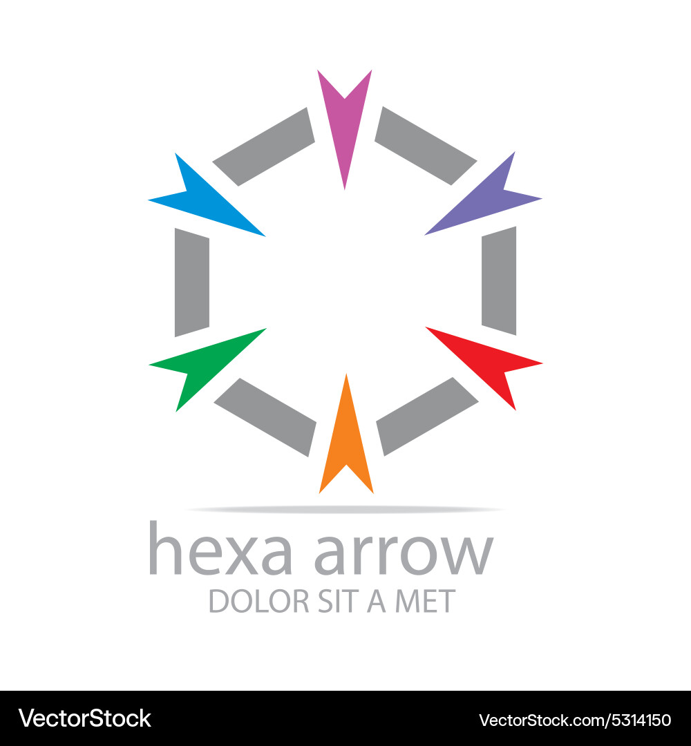 Hexa arrow design icon symbol star Royalty Free Vector Image