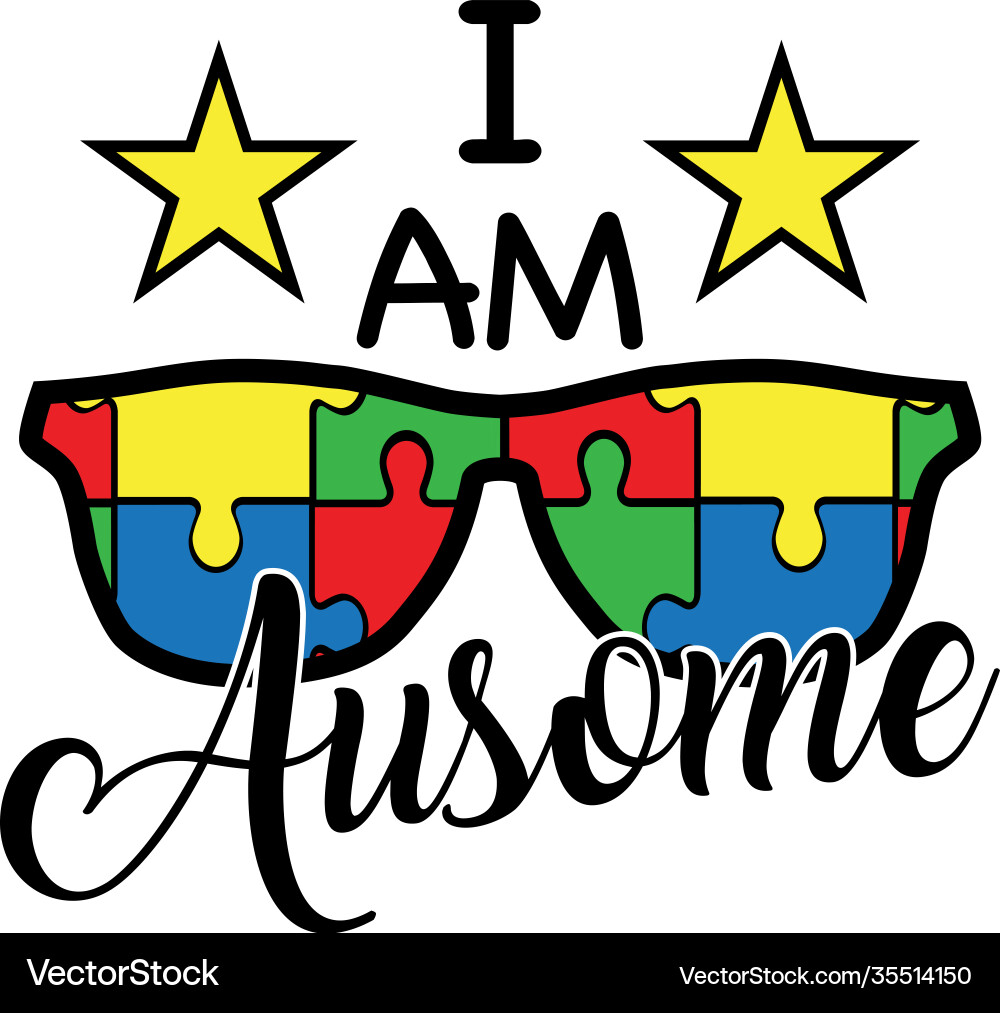 I am ausome on white background Royalty Free Vector Image