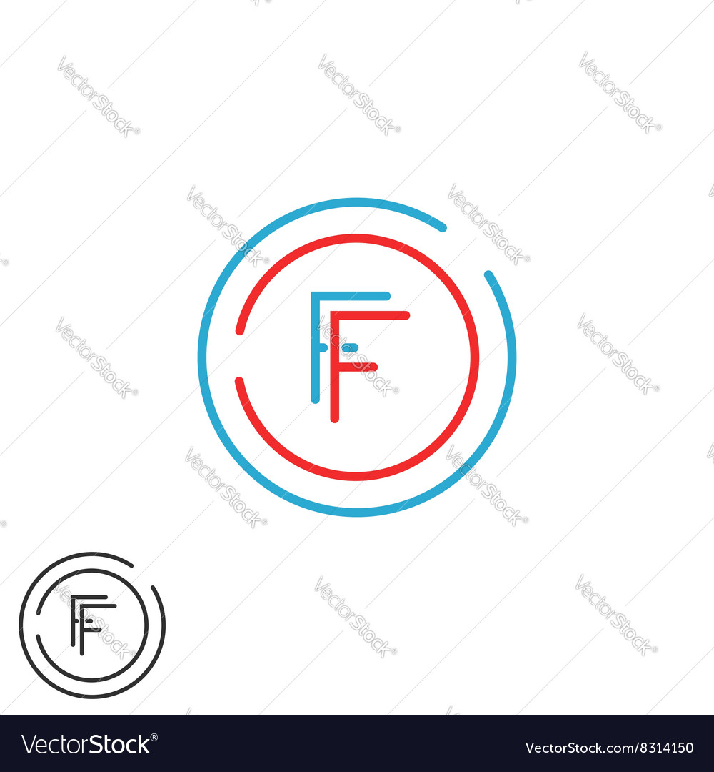 Initials ff letter logo monogram intersection Vector Image