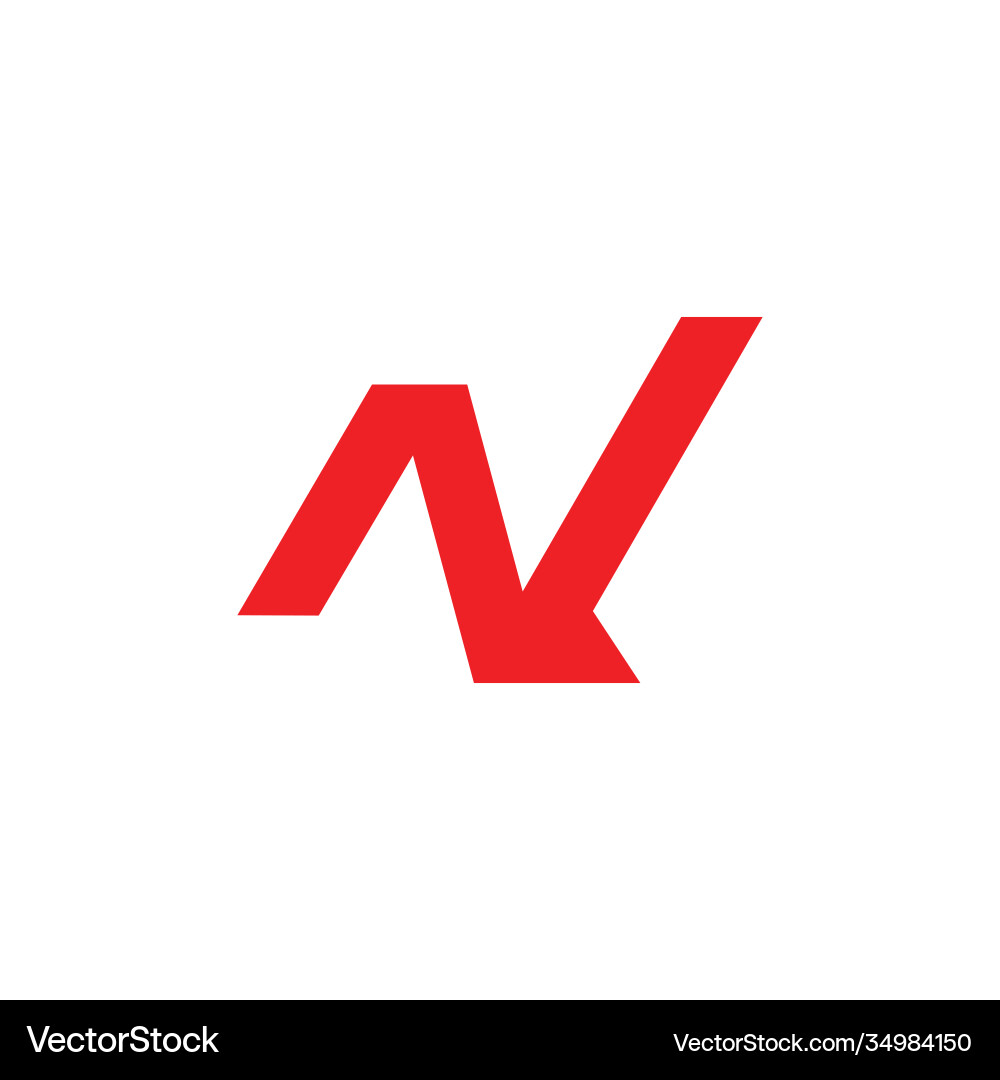 Letters nv simple geometric line logo Royalty Free Vector