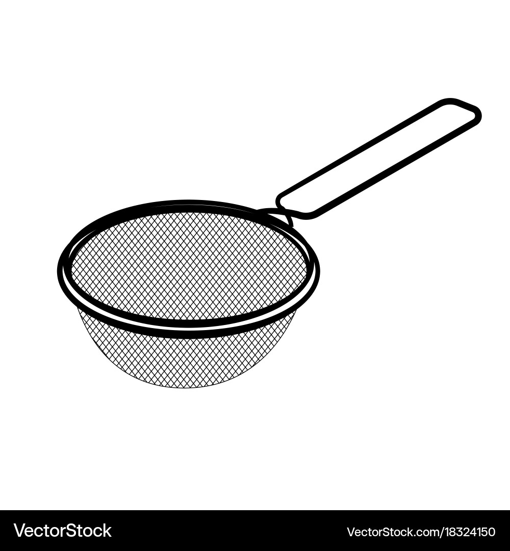 Line drawing of sieve -simple Royalty Free Vector Image