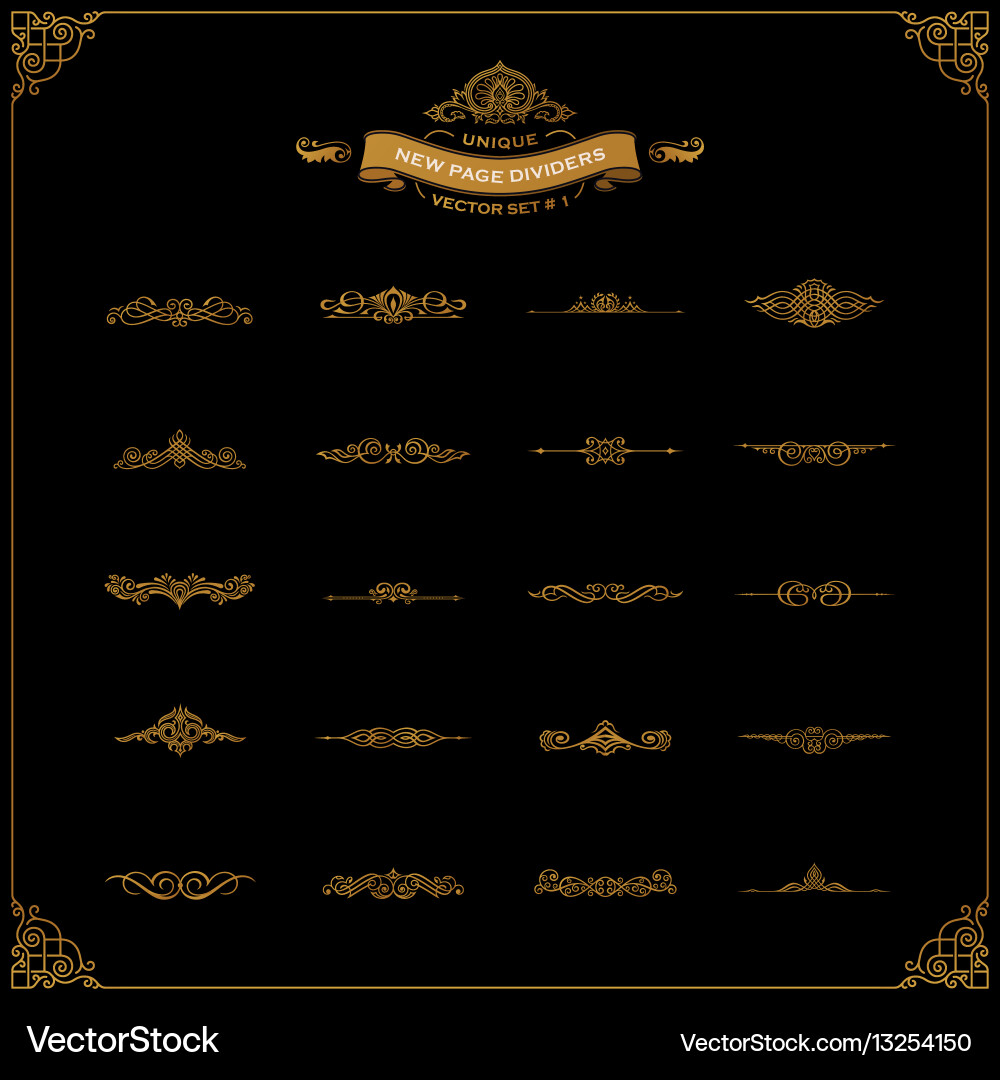 New calligraphic page dividers and elements Vector Image