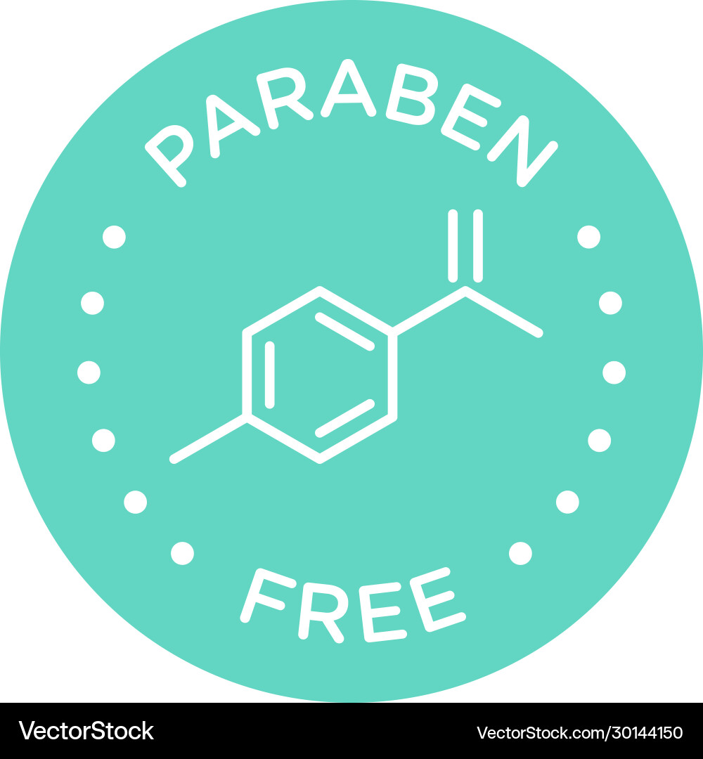 Paraben free icon cosmetic label Royalty Free Vector Image