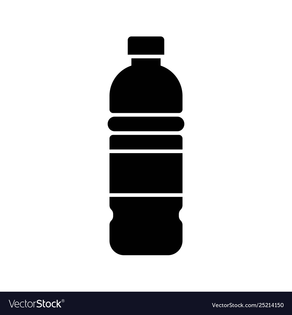 Plastic bottle solid style icon Royalty Free Vector Image