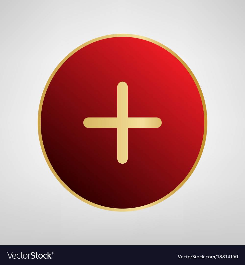 Positive Symbol Plus Sign Red Icon Royalty Free Vector Image