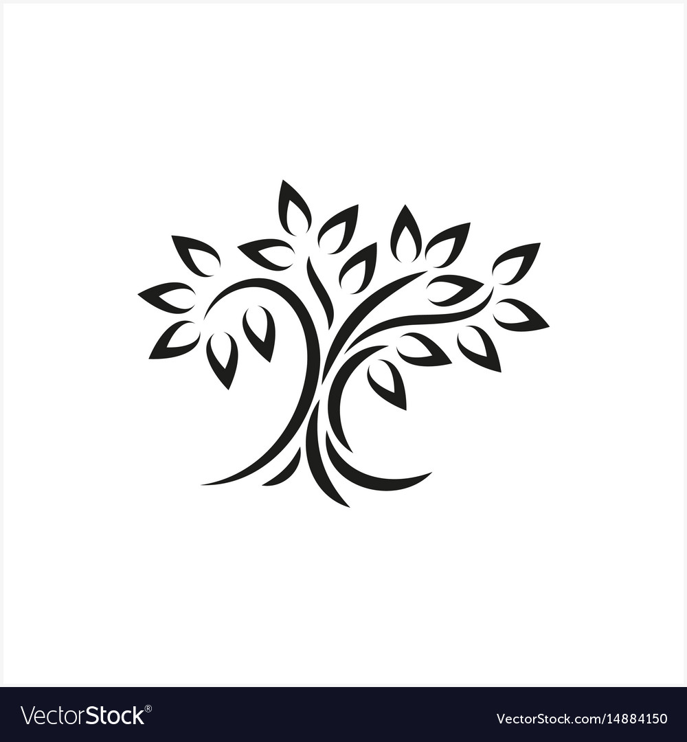 Simple minimal black tree icon symbol style Vector Image