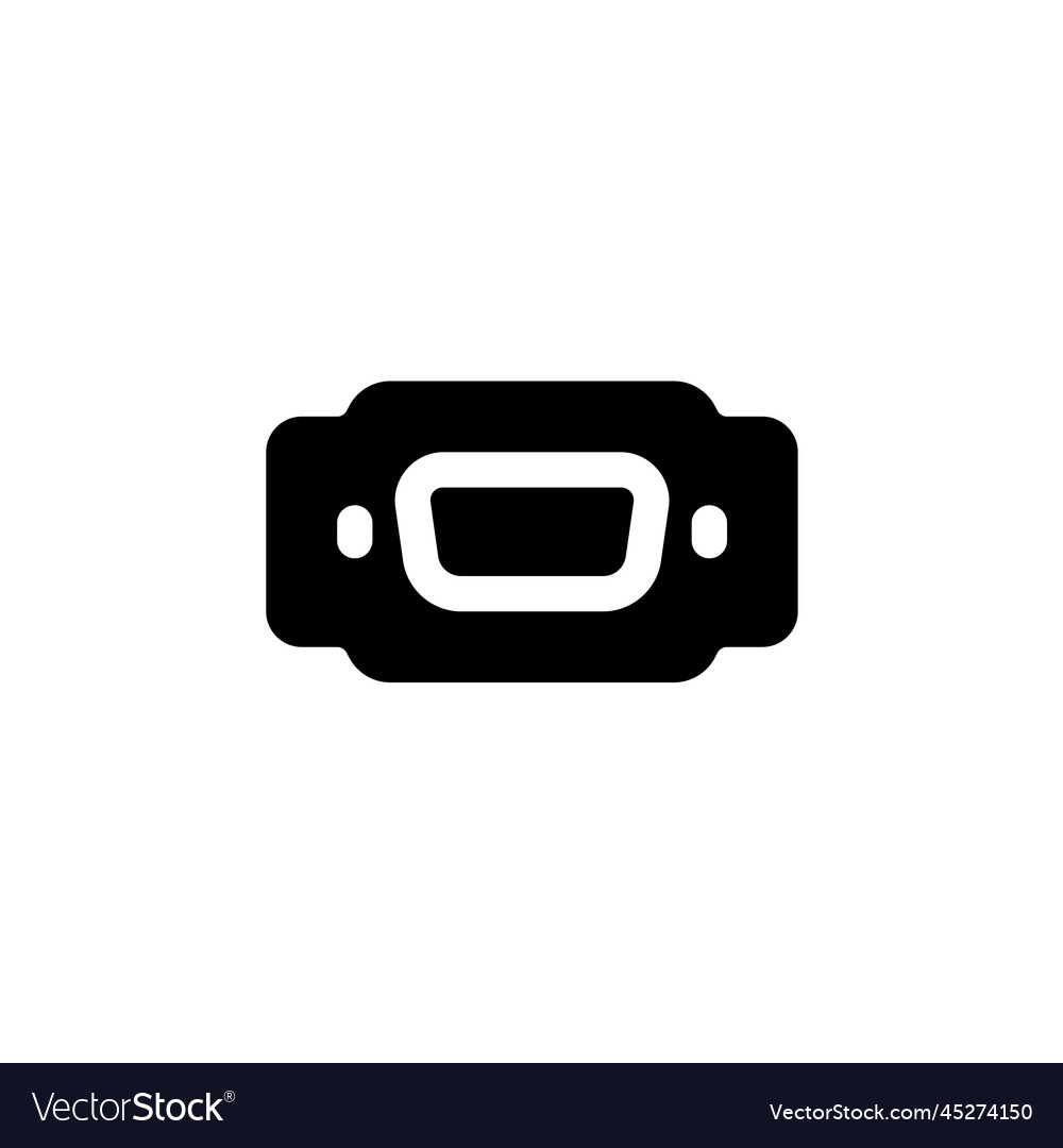 Vga port icon computer component icon solid style Vector Image