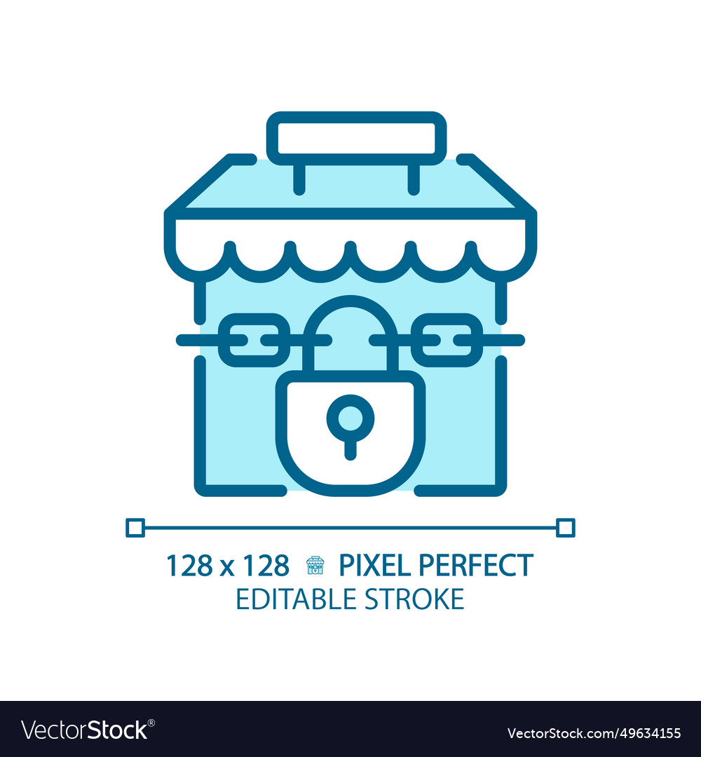 2d thin linear pixel perfect simple blue closed Vector Image