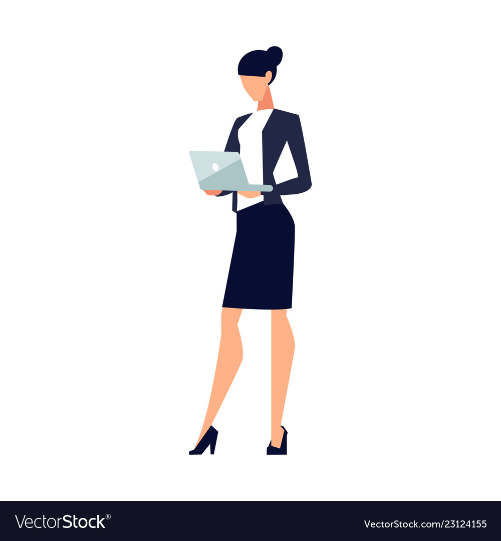Businesswoman in a flat style isolated on white Vector Image