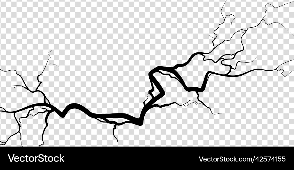 Crack on concrete or ground due to aging Vector Image