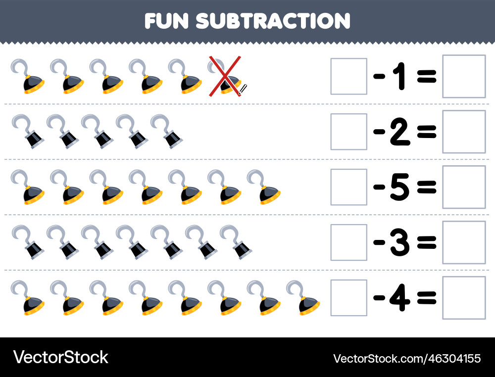 Education game for children fun subtraction Vector Image