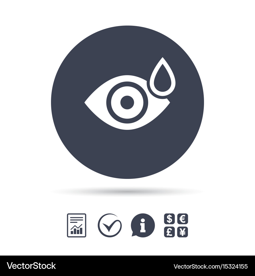 Eye with water drop sign drip into the eyes Vector Image