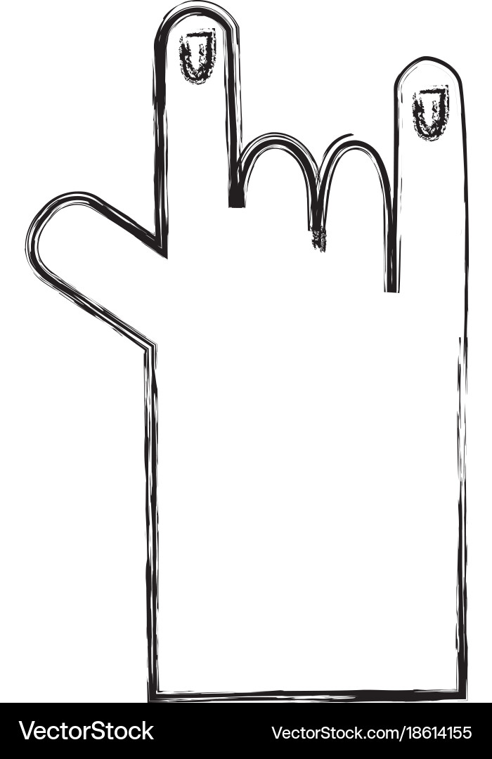 Figure hand with finger sign and nails design Vector Image