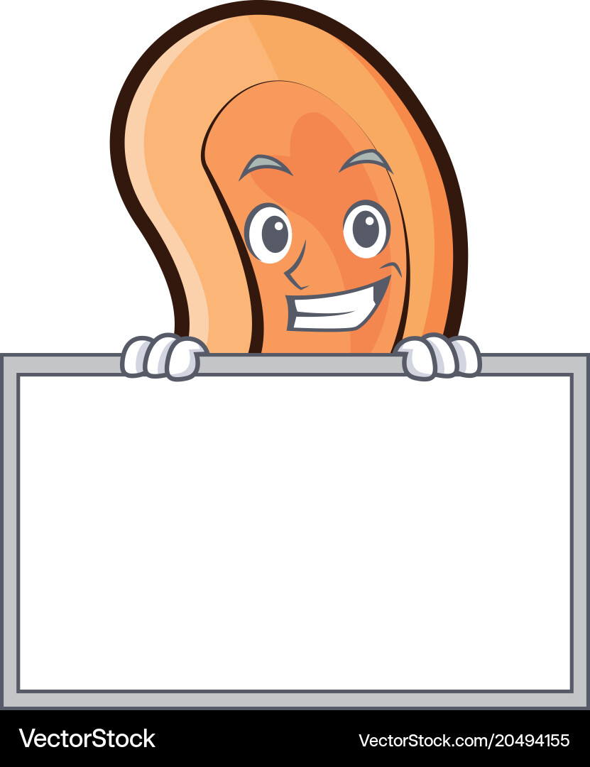 Grinning with board ear character cartoon style Vector Image