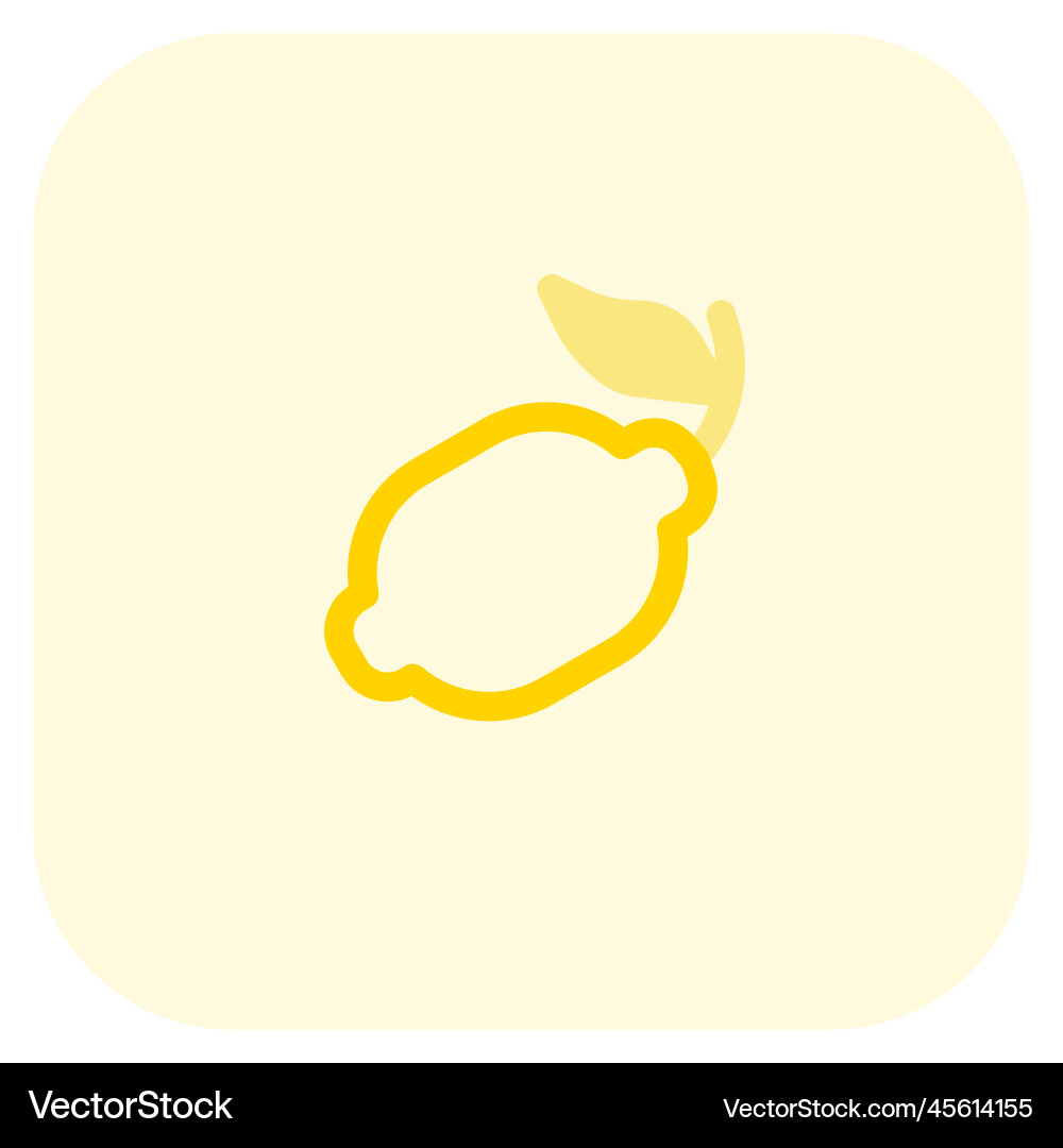 Juicy lemon with leaf and stem Royalty Free Vector Image