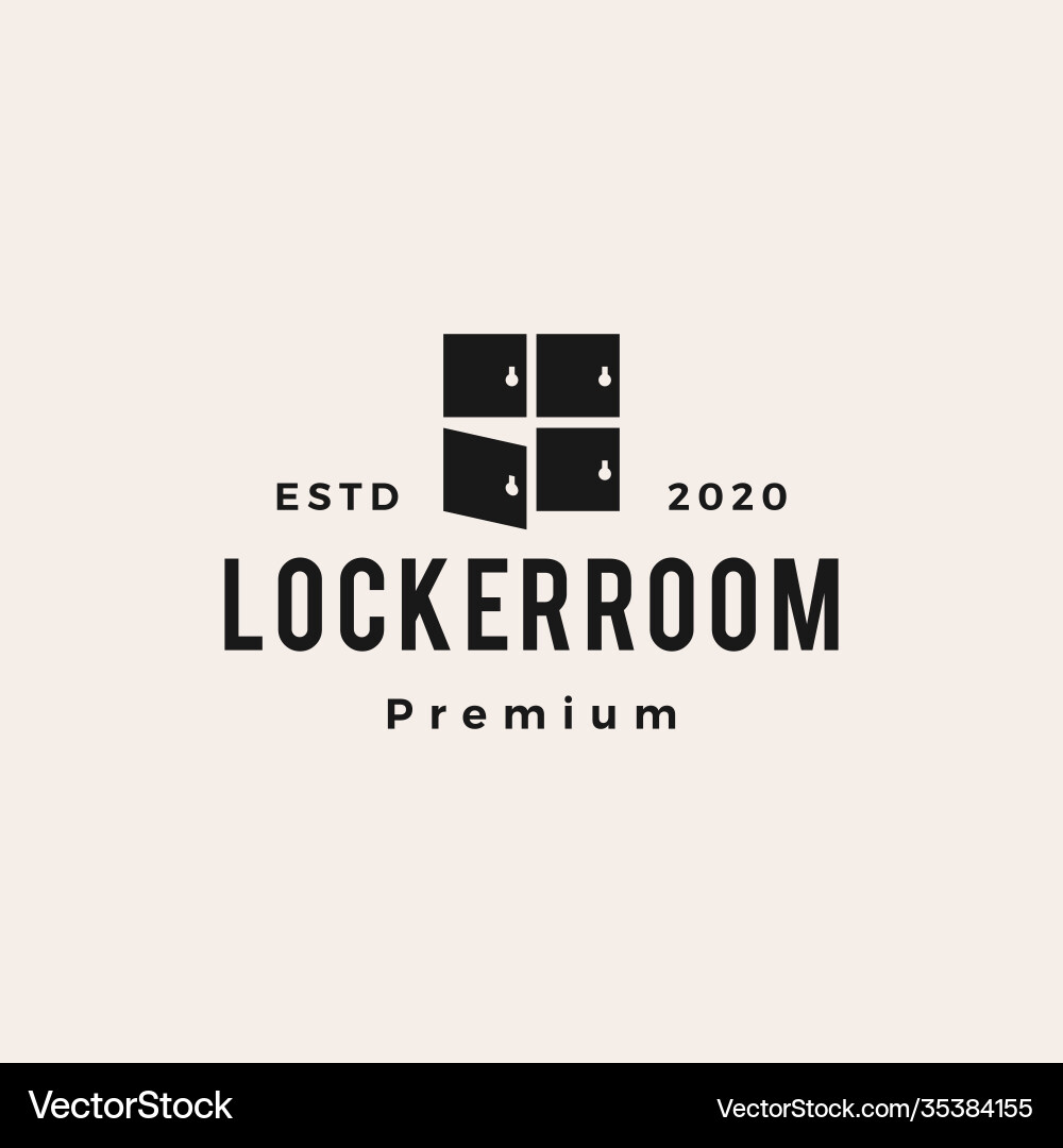 Locker room hipster vintage logo icon Royalty Free Vector