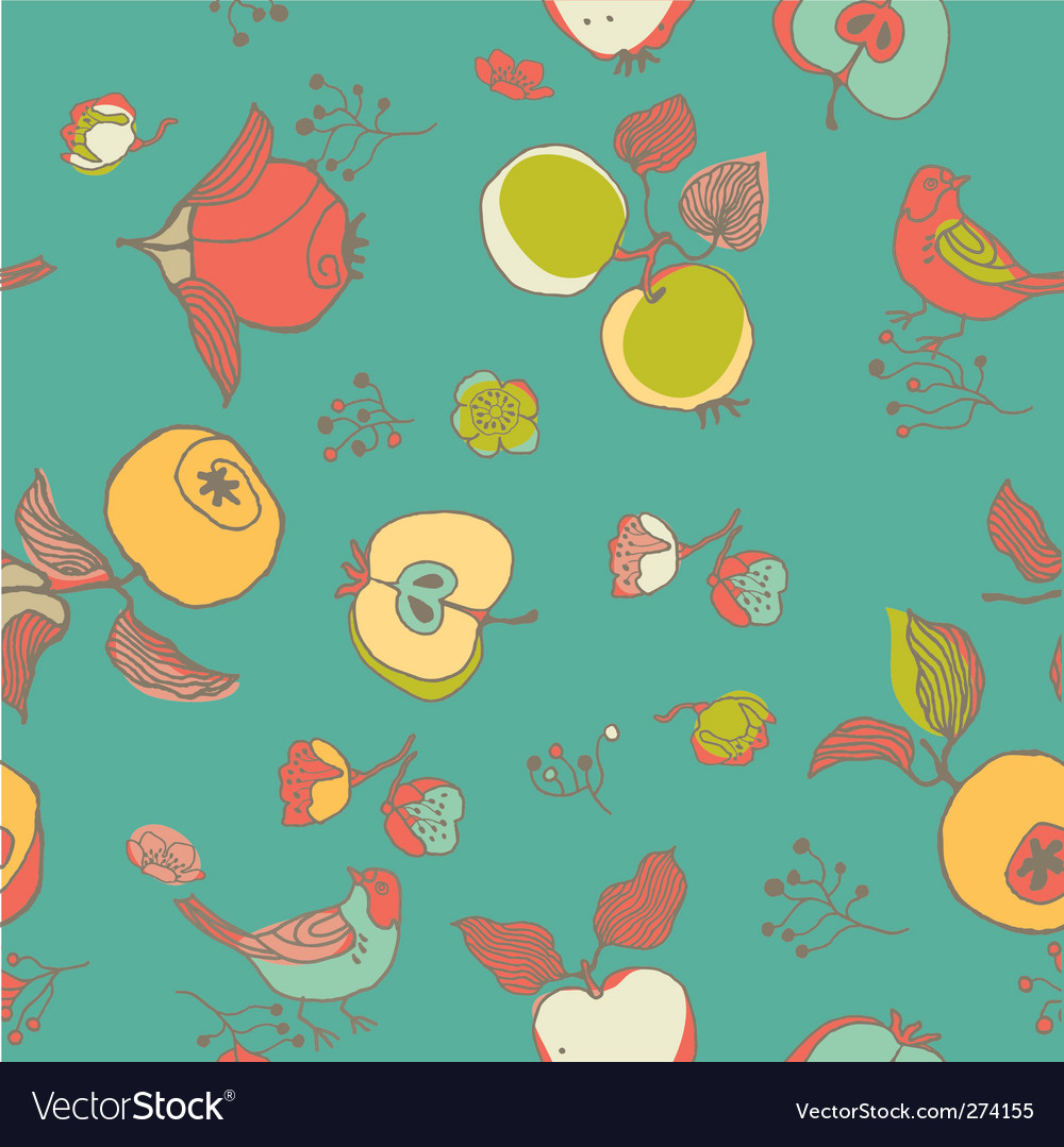 Nature seamless pattern Royalty Free Vector Image