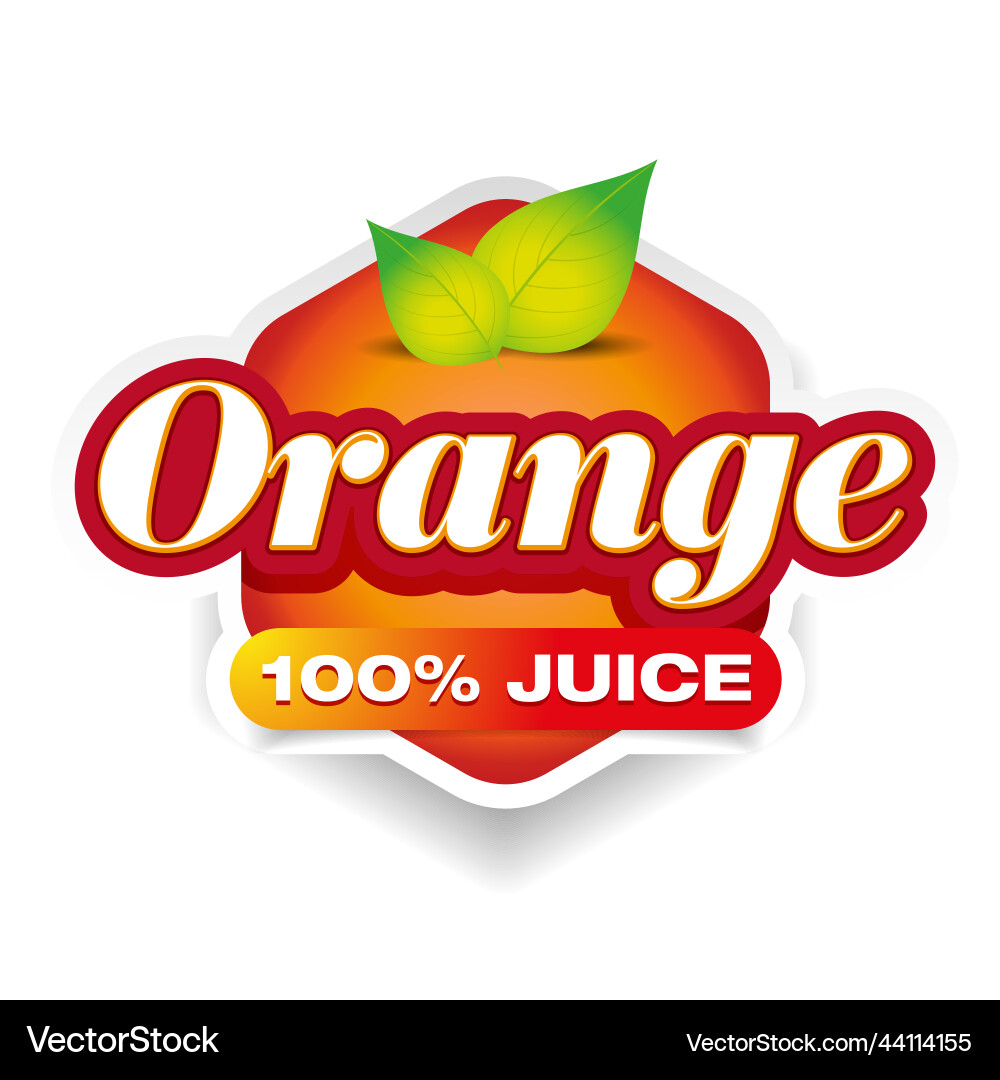 Orange juice drink label sign Royalty Free Vector Image