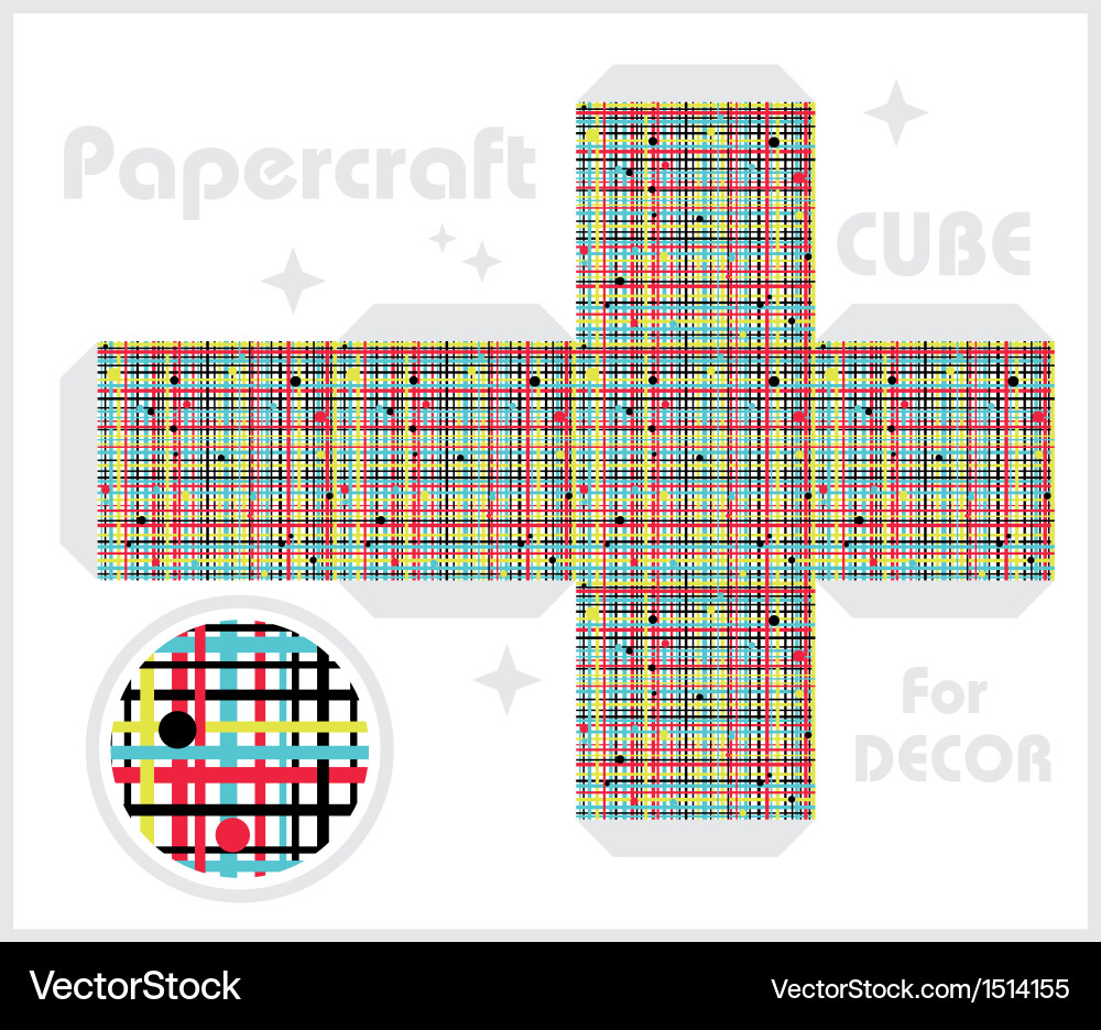 Paper cube for children games and decoration Vector Image