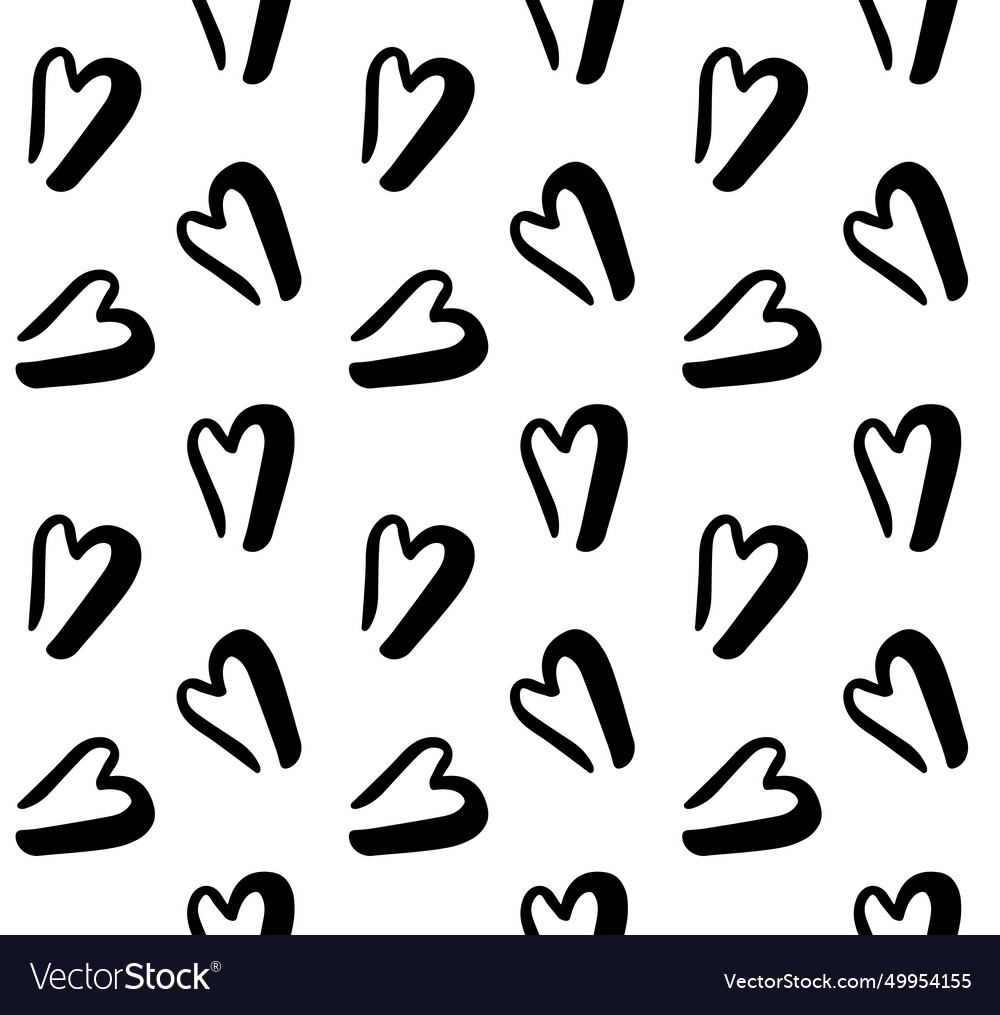 Seamless pattern of hand drawn heart Royalty Free Vector