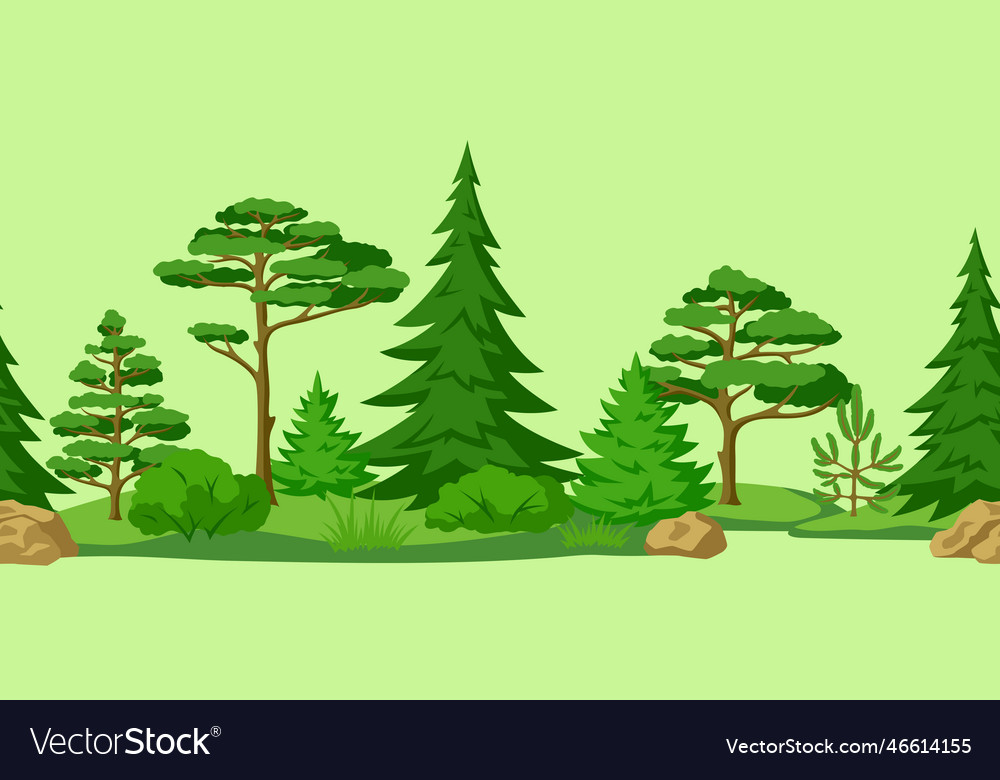 Spring or summer forest pattern background Vector Image