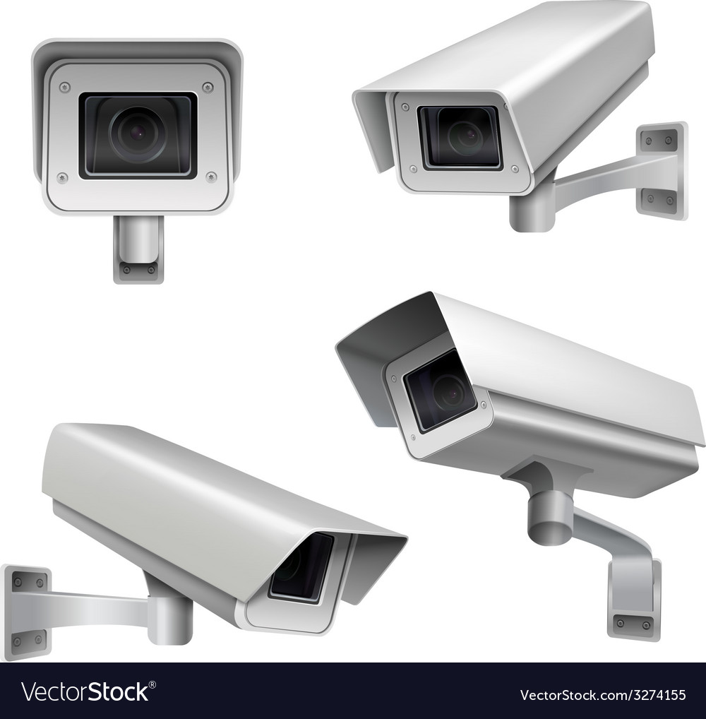 Surveillance camera set Royalty Free Vector Image