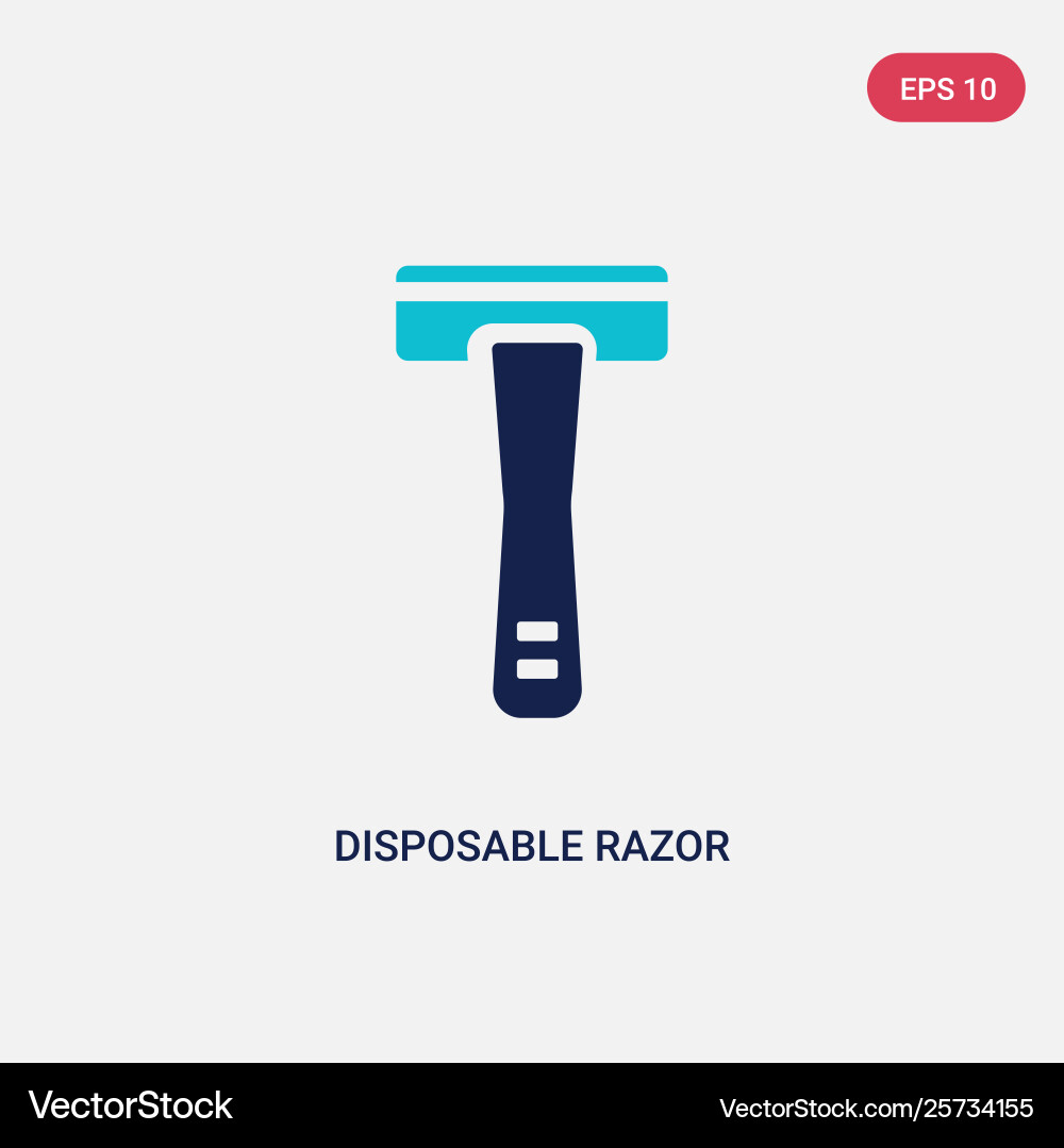 Two color disposable razor icon from beauty Vector Image