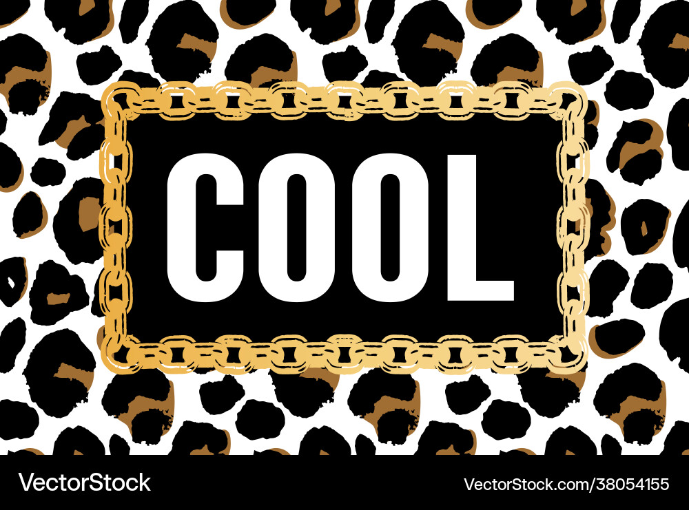 Wild cool slogan ripped off revealing leopard Vector Image