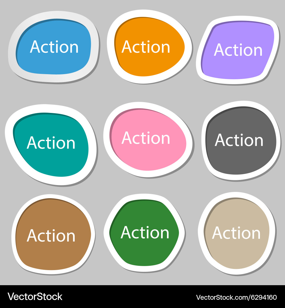 Action sign icon motivation button with arrow Vector Image