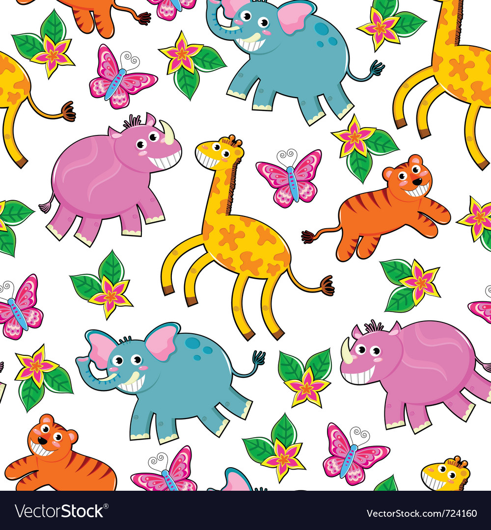 Animals pattern Royalty Free Vector Image - VectorStock