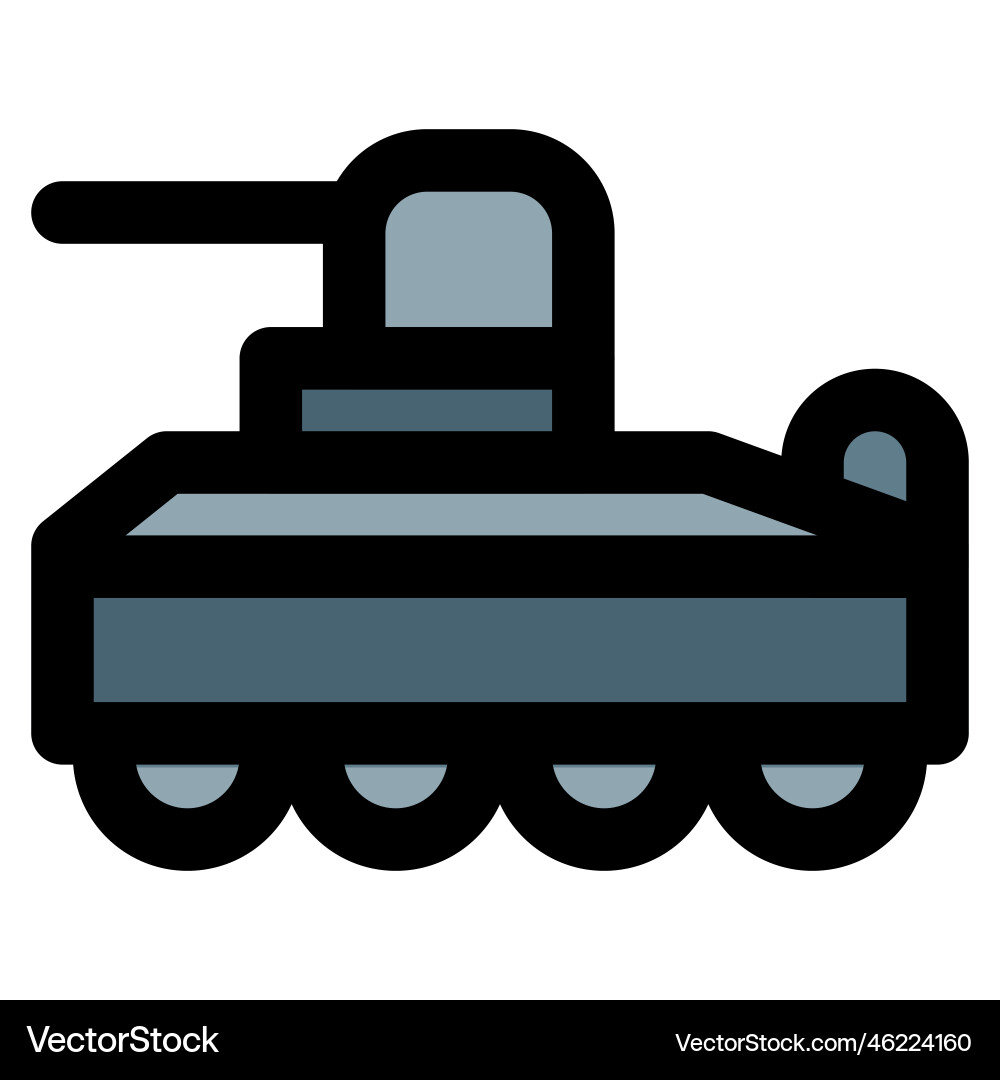 Battle tank with a massive cannon Royalty Free Vector Image