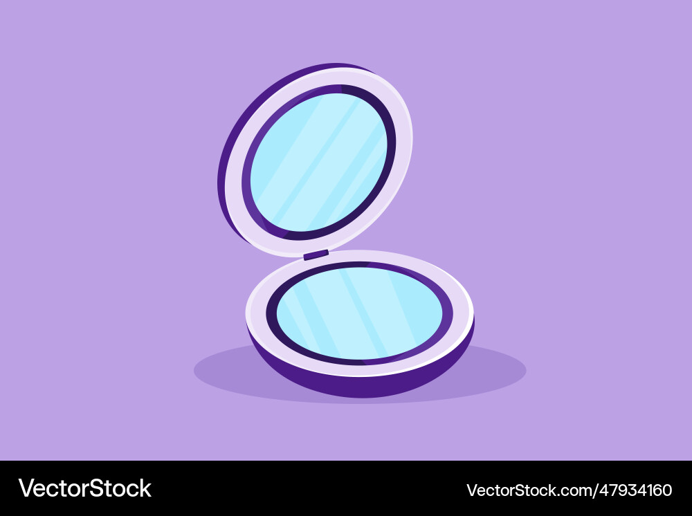 Character flat drawing of face compact makeup Vector Image