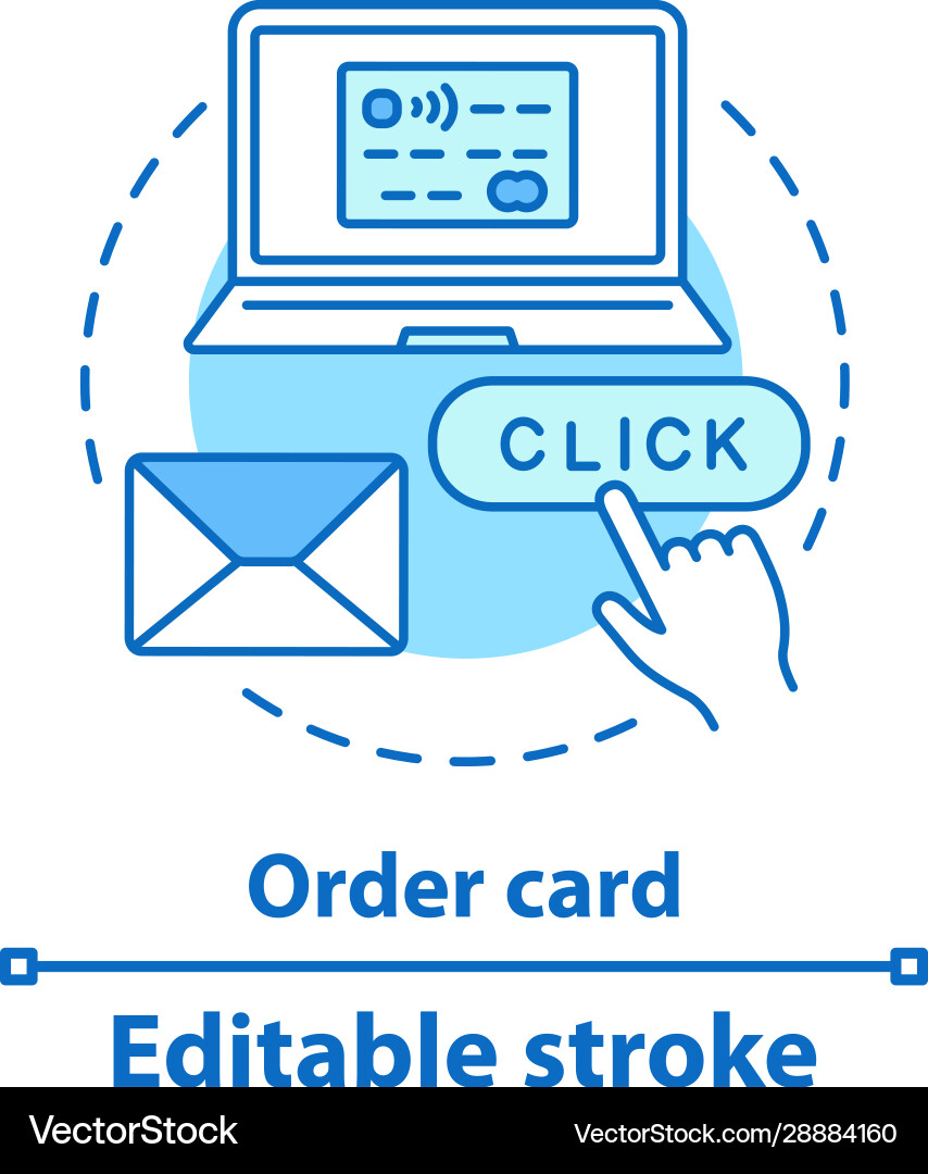 Credit card ordering concept icon Royalty Free Vector Image