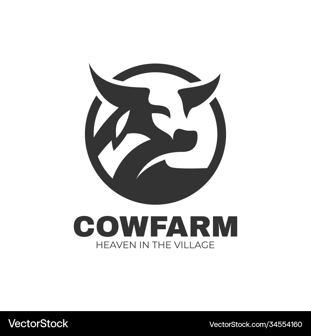 Logo cow simple mascot style Royalty Free Vector Image