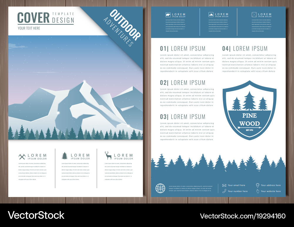 Outdoors flyer design with mountains landscape Vector Image