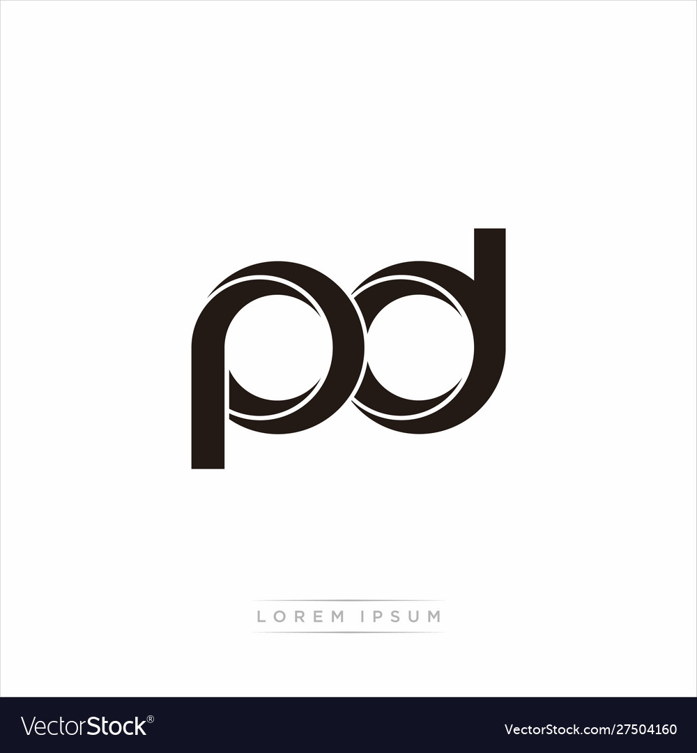 Pd initial letter split lowercase modern monogram Vector Image