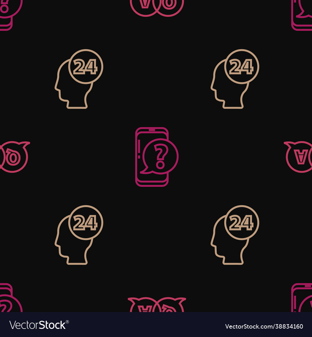 Set line question and answer support operator Vector Image