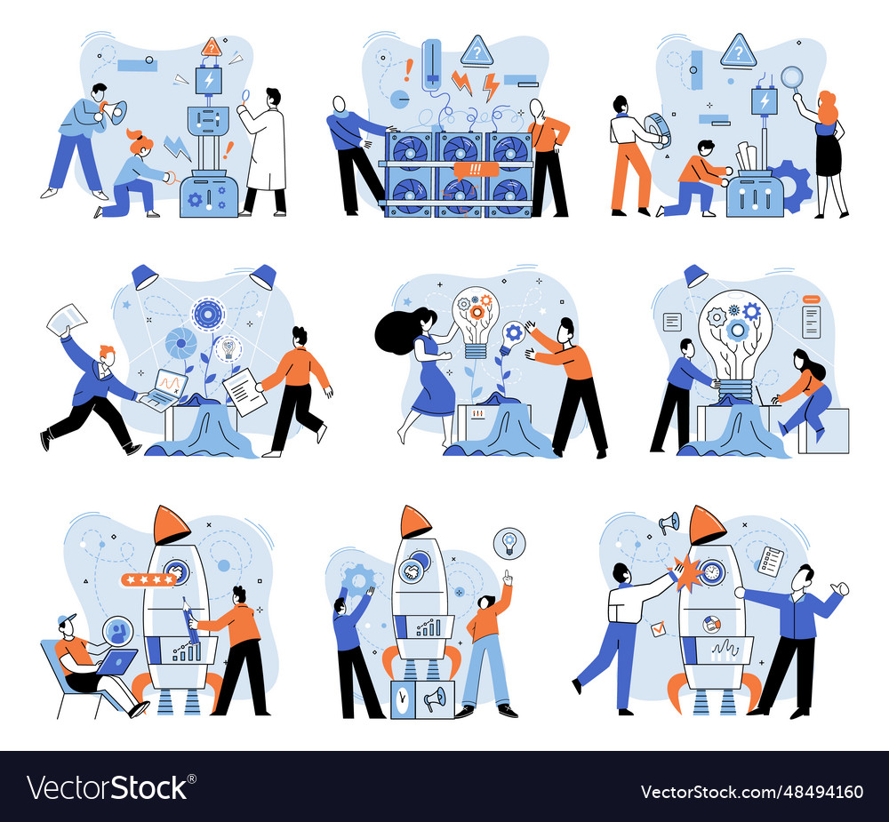 Team solving problems human resource development Vector Image