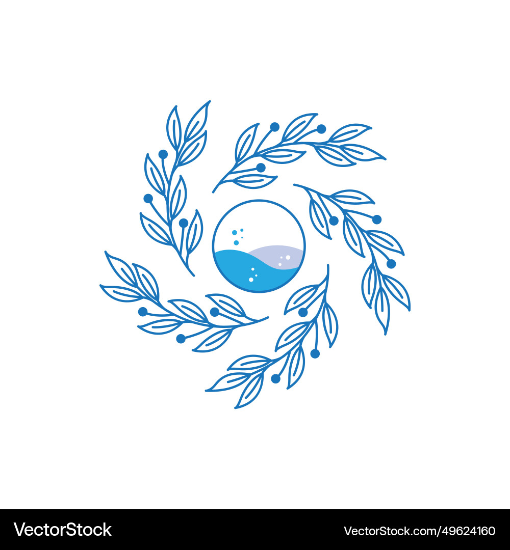 Water leaves flower logo design image Royalty Free Vector