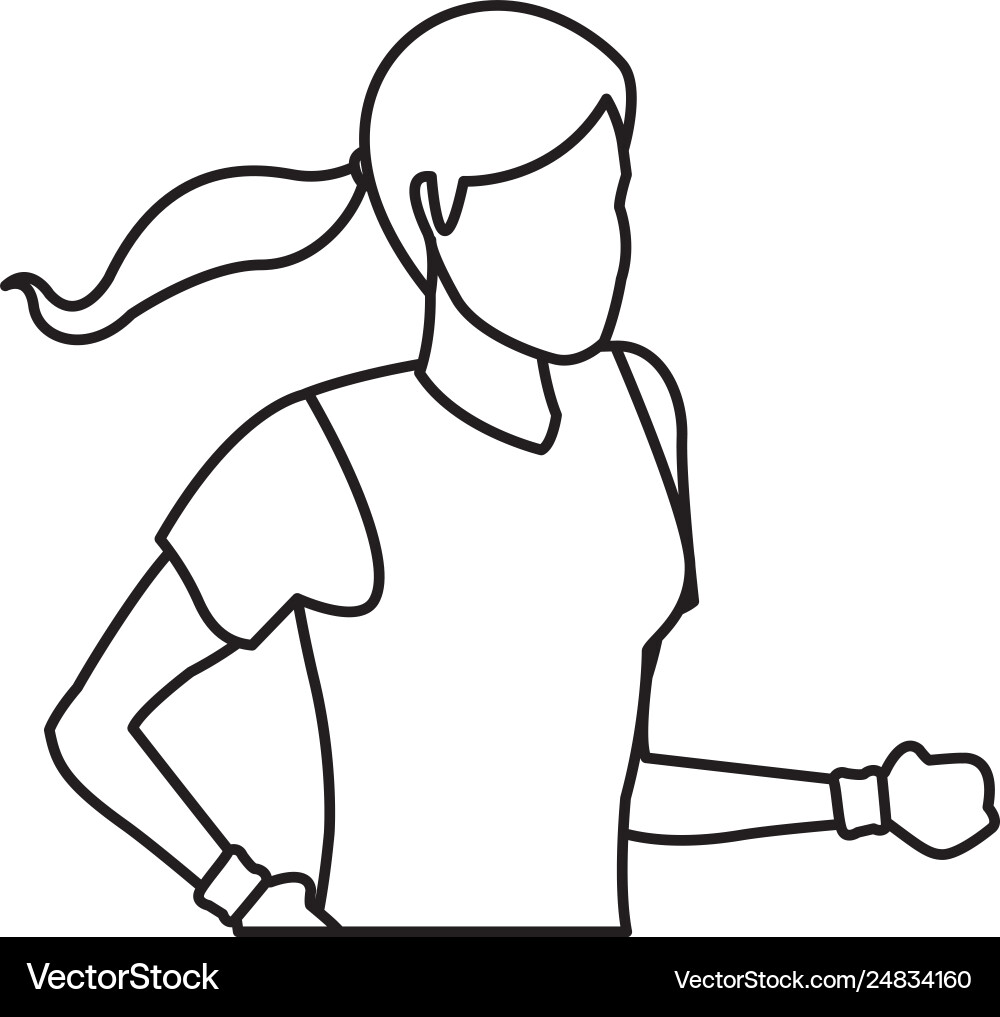 Woman running avatar Royalty Free Vector Image